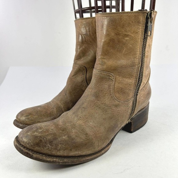 Freebird by Steven | Shoes | Freebird By Steven Austin Western Ankle Boots Us 7 Tan Distressed ...